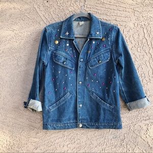Vintage | Jackets & Coats | Vintage 8s 90s Bedazzled Denim Jean Jacket ...